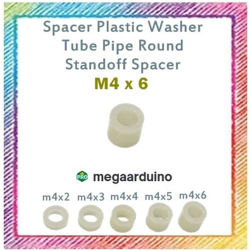Jual Spacer Plastic M4 x 6 Washer Tube Pipe Round Standoff Spacer M4 x ...