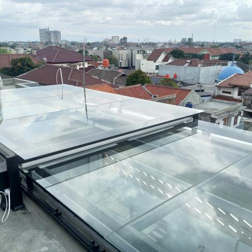 Jual Kanopi sleeding kaca tempered sleeding motor remote rangka besi ...