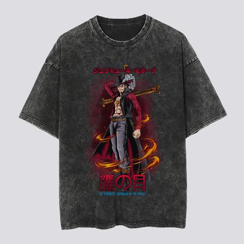 Jual Kaos Washed One Piece Mihawk | Kaos Anime | Baju One Piece - Kota ...
