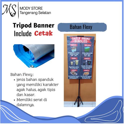 Jual Tripod Banner Plus Cetak Flexy / Tripod Stand / Tripod Banner Disply - +Cetak Flexy, 1 Sisi ...