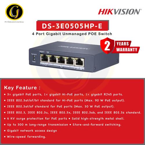 Jual DS-3E0505HP-E - HIKVISION GIGABIT UNMANAGED POE SWITCH 4 PORT - Jakarta Barat - goldenindo ...