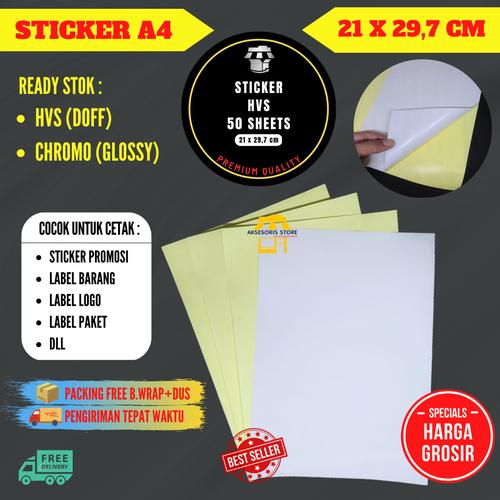 Jual STIKER LABEL A4 ISI 50 LEMBAR / KERTAS STICKER UKURAN A4 - STIKER ...