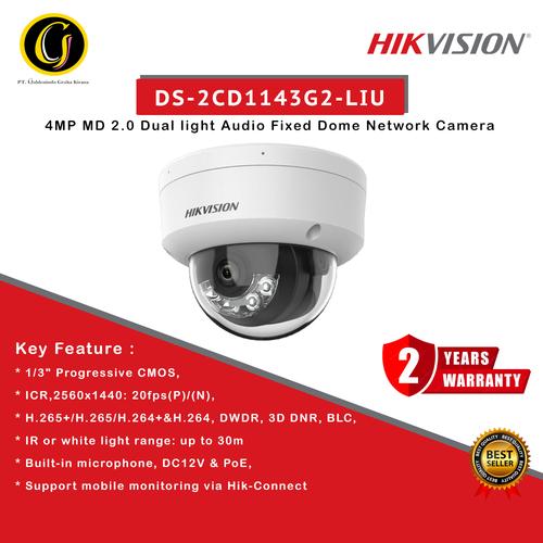 Jual DS-2CD1143G2-LIU - HIKVISION IP CAMERA 4MP DOME DUAL LIGHT AUDIO - Jakarta Barat ...