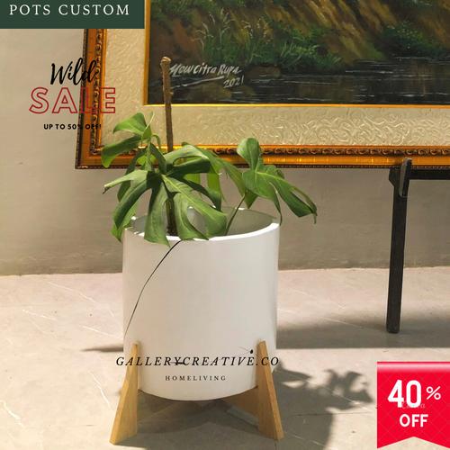 Jual pot include standing premium 30 cm - pot terazo - only standing ...
