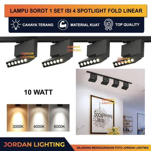 Jual Paket 4 Lampu Sorot Rel Plafon Spotlight Track Light Rell Fold ...