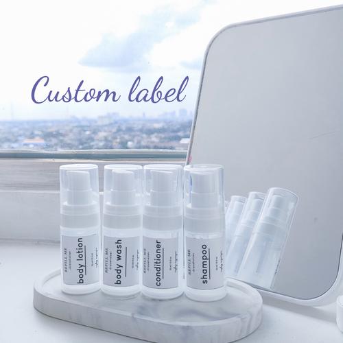 Jual REFILL ME travel size custom label botol toiletries mini vakum ...
