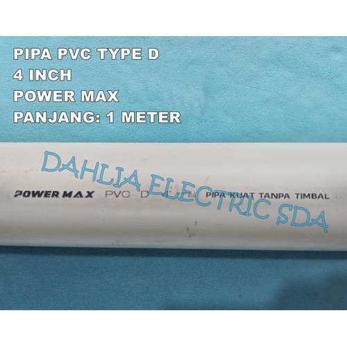 Jual PIPA PVC 4 INCH PANJANG 1 METER D PUTIH POWER MAX - Kab. Sidoarjo ...