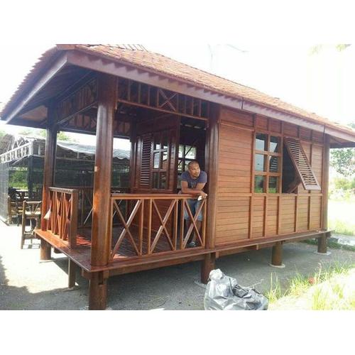 Jual rumah kayu minimalis / rumah kayu modern / saung gazebo minimalis ...