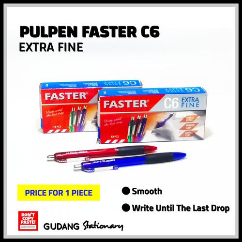 Jual Pulpen Faster C6 Hitam Biru - 1 Buah Hitam - Jakarta Timur ...
