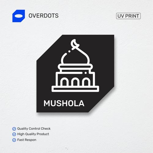 Jual Custom Tulisan Mushola Sign Board Acrylic Print UV - BULAT HITAM ...