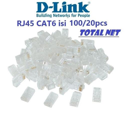 Jual DLink RJ45 Cat6 isi 20Pcs / 100Pcs Connector Rj45 Cat6 Original ...