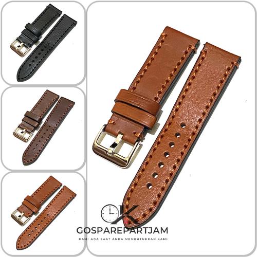 Jual Strap Tali Kalep Jam Tangan Kulit Asli Hitam Cokelat 20 22 24 26 ...
