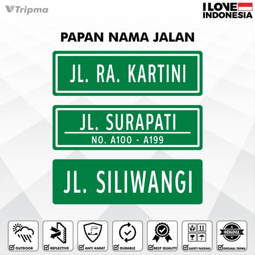 Jual Rambu Papan Nama Jalan 70cm x 15cm - Plat Alumunium Sticker ...