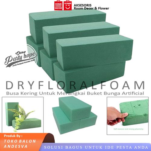 Jual Flower Foam Buket Bunga / Busa Bunga Hijau Kering Busa Merangkai ...