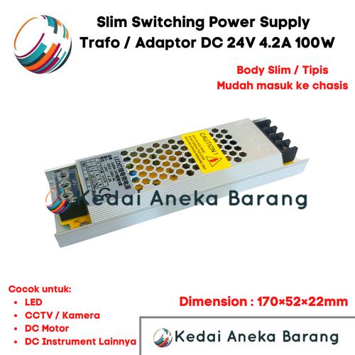 Jual Slim Power Supply PSU Tipis Trafo 24V 4.2A 100W 24 Volt 4.2 Ampere ...