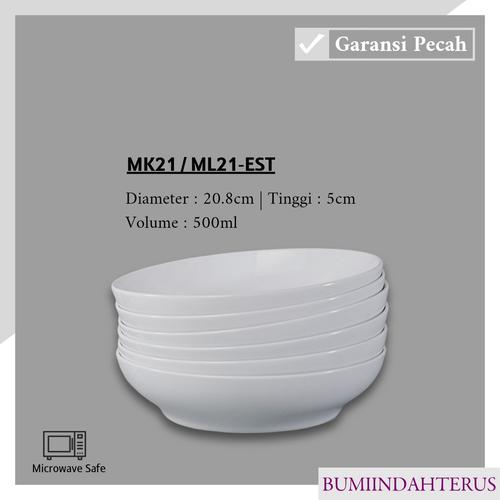 Jual Mangkuk Sup / Sayur Keramik 20.8CM Putih Polos By Indo Keramik ...