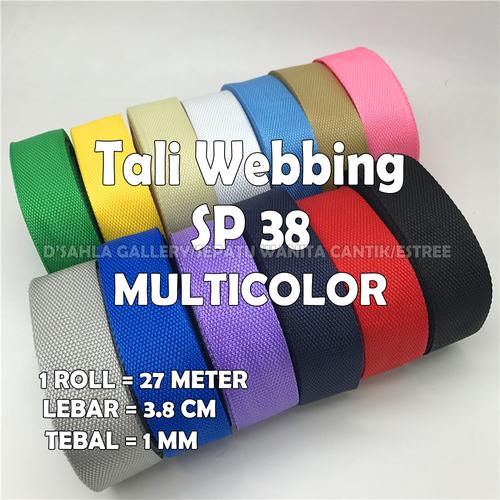 Jual Tali Webbing Tas Lebar 3.8cm Webing Warna Warni per rol 27 meter ...