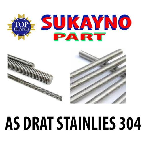 Jual As drat / long drat + 2 mur m8, Stainless 304 ( 1METER) promo ...