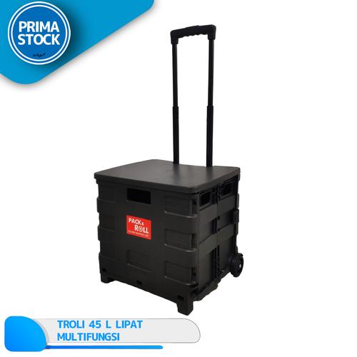 Jual TROLI LIPAT BOX KOTAK PLASTIK DUDUK TROLLEY BELANJA GALON 45 L 25 ...