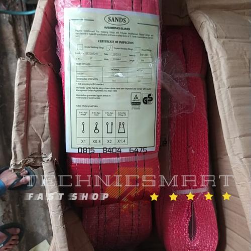 Jual Tali webbing sling 5 Ton Extra Tebal poliester fleksible L 15 cm P ...