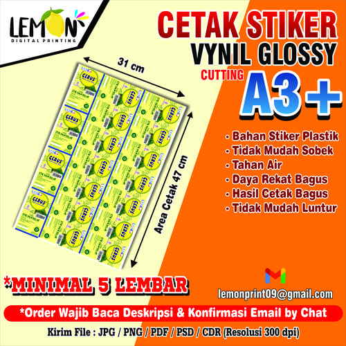 Jual Stiker Vinil White / Vinil Susu A3/Stiker Plastik + Cutting Pola ...