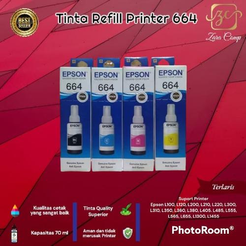 Jual TINTA REFFIL PRINTER 664 NEW PREMIUM VARIAN WARNA - Hitam ...