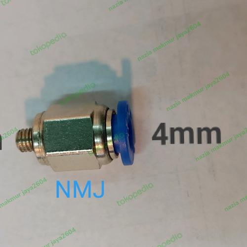 Jual fitting angin pneumatic PC 04-m5 push in drat 5mm selang 4mm ...