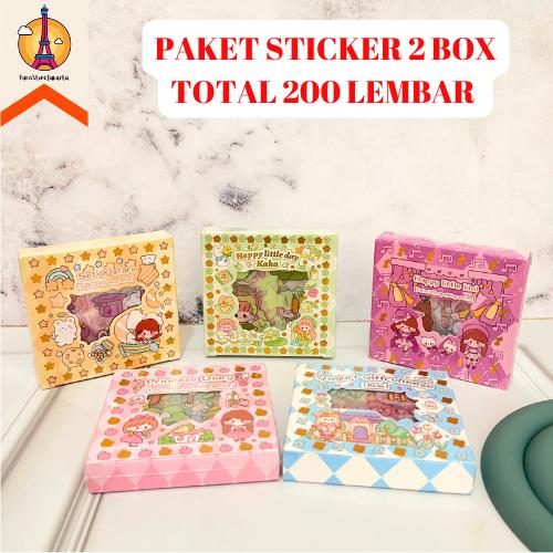Jual Paket Sticker 200 Lembar 2 Box Versi Box Kecil Sticker Waterproof ...