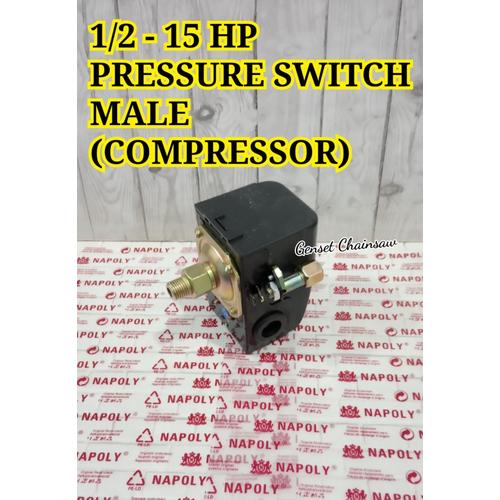 Jual Pressure Switch Otomatis Kompressor Angin 1/2 - 15 Hp Male Drat ...
