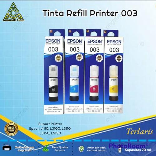 Jual TINTA REFFIL PRINTER 003 PREMIUM VARIAN WARNA - Hitam - Kota ...