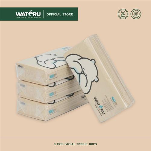 Promo Wateru Natural Bamboo Tissue / Tisu Bambu - Facial 100s (5 pack ...