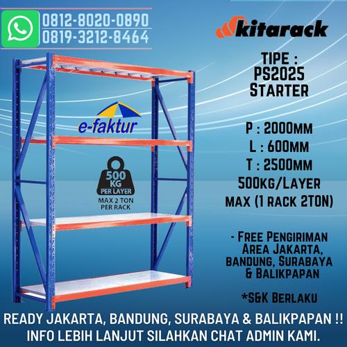 Jual WAREHOUSE RACK KITARACK PS2025 UKURAN 200x60x250 RAK GUDANG 4 ...