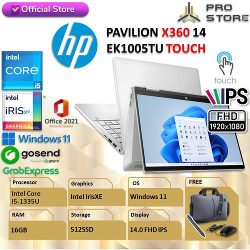 Promo HP Pavilion X360 2in1 14 EK1005TU Touch i5 1335U 16/512SSD W11 FHD IPS - LAPTOP Cicil 0% ...