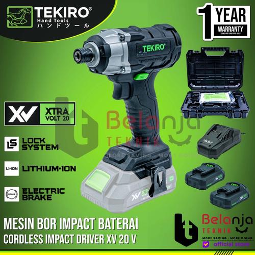 Jual TEKIRO Cordless Impact Driver XV20V Mesin Bor Sekrup Baterai XV 20 ...