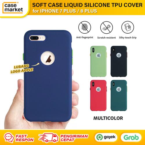 Jual iPhone 7 8 Plus 7+ 8+ Casing Silicone Case Candy Logo Cut Liquid ...
