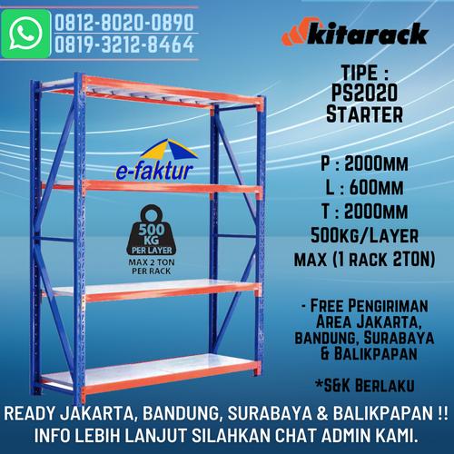 Jual WAREHOUSE KITARACK MEDIUM DUTY PS2020 - 2 METER RAK GUDANG 4 SUSUN ...