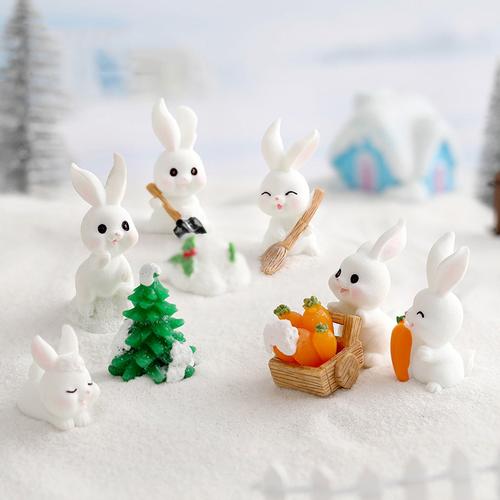 Jual MAINAN MINIATUR PAJANGAN DEKORASI KELINCI RABBIT TOPPER KUE SALJU ...