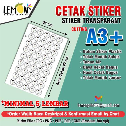 Jual Stiker Vinil Transparant / Vinil Bening A3 + Cutting Pola - DIECUT ...