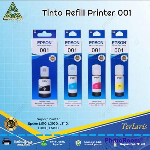 Jual TINTA REFFIL PRINTER 001 PREMIUM VARIAN WARNA - Biru - Jakarta ...