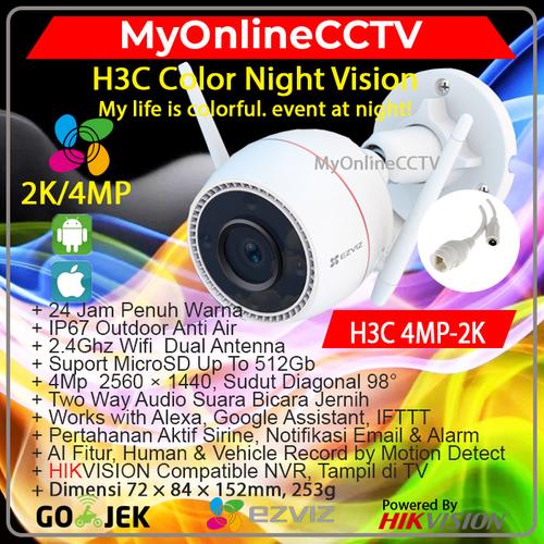Promo EZVIZ H3C 4MP Color Night IP Cam AI Wifi CCTV Outdoor Audio 2 ...