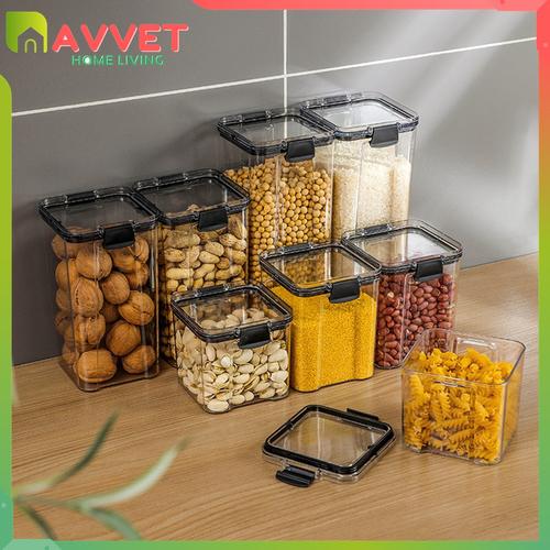 Jual AVVET Toples Penyimpanan Cereal Kotak Bening Kedap Udara Wadah ...