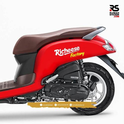 Jual STICKER STICKER CUTTING LOGO RICHEESE FACTORY VESPA SCOOPY GENIO ...