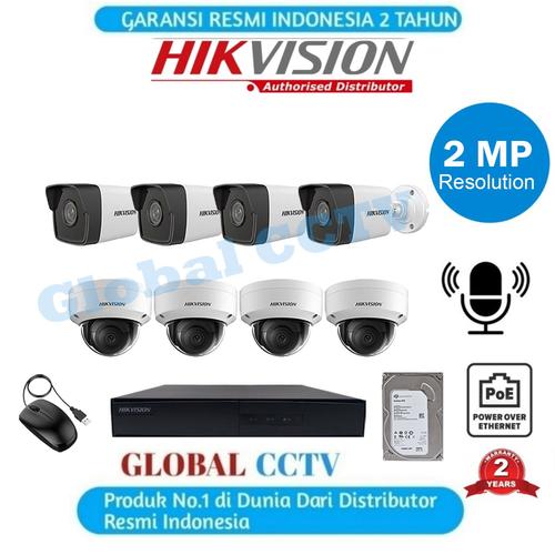 Jual Paket IP Camera Hik vision CCTV 8 Camera Nvr 8Channel 2MP Audio ...