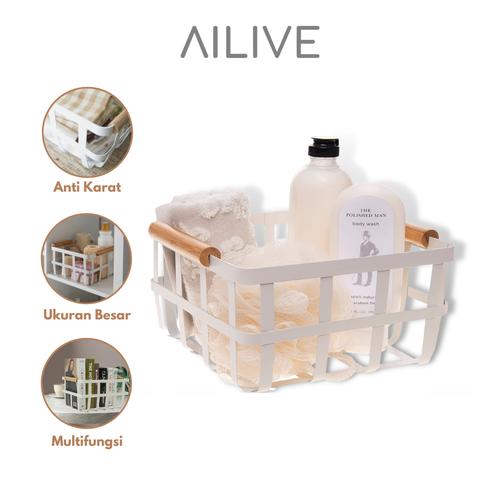 Jual AILIVE Keranjang Wadah Penyimpanan Dapur Besi Storage Box ...