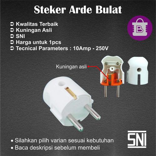Jual Steker Listrik Bulat Arde SNI | Kepala Colokan Stop Kontak Murah ...