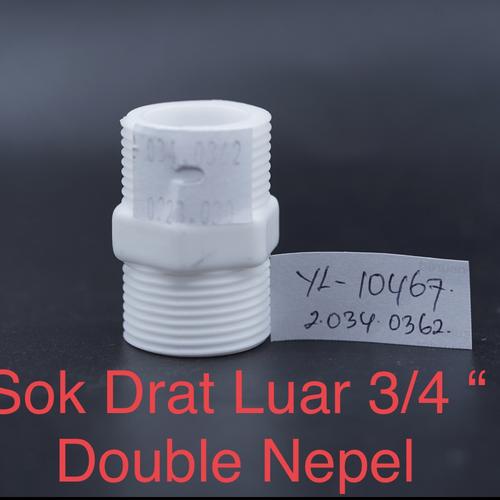 Jual PVC SDL Sok Drat Luar Double Nepel Ulir 3/4 inch 3/4” Male ...