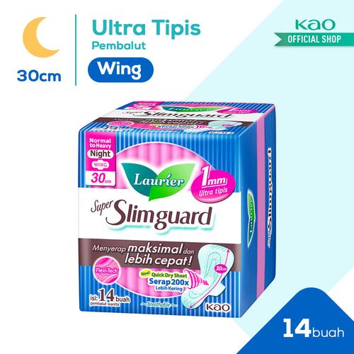 Promo Laurier Super Slimguard Night 14s - Pembalut Wing 30cm - - KAO Official Store | Tokopedia