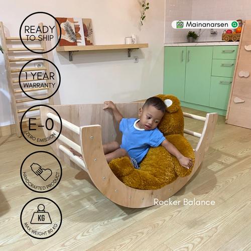 Promo ROCKER BALANCE & CLIMBING BOARD MAINAN KAYU PANJAT ANAK COLORFUL ...