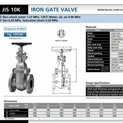 Jual Gate Valve Jis 10K Merk Kitz 4 Inch DN100mm - Jakarta Barat ...