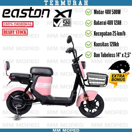 Jual SUPER PROMO!!! Motor Listrik E-Bike Easton X1 Bonus Helm & Garansi ...